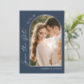 Photo Simple Elegant Navy Blue Wedding Save The Date | Zazzle