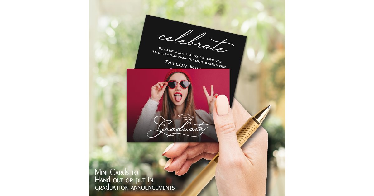 Photo SMALL Graduate Party Invitation Cards | Zazzle