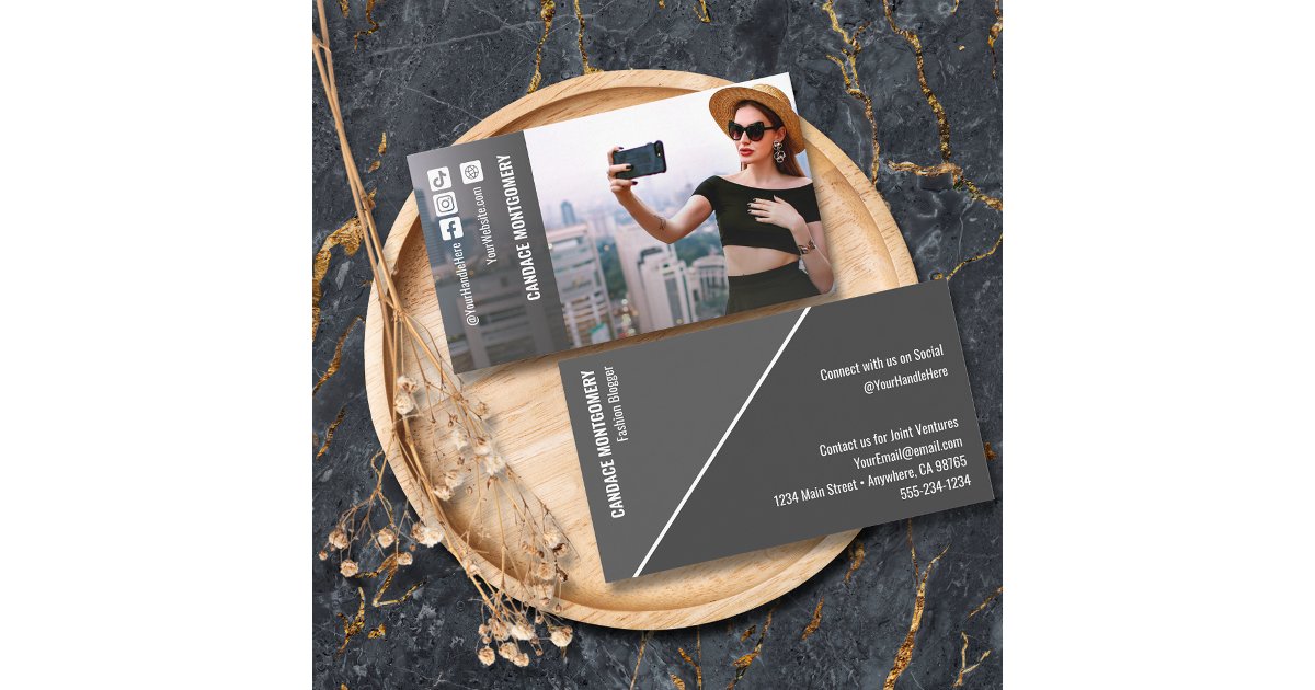 Photo Social Media Influencer Business Card | Zazzle