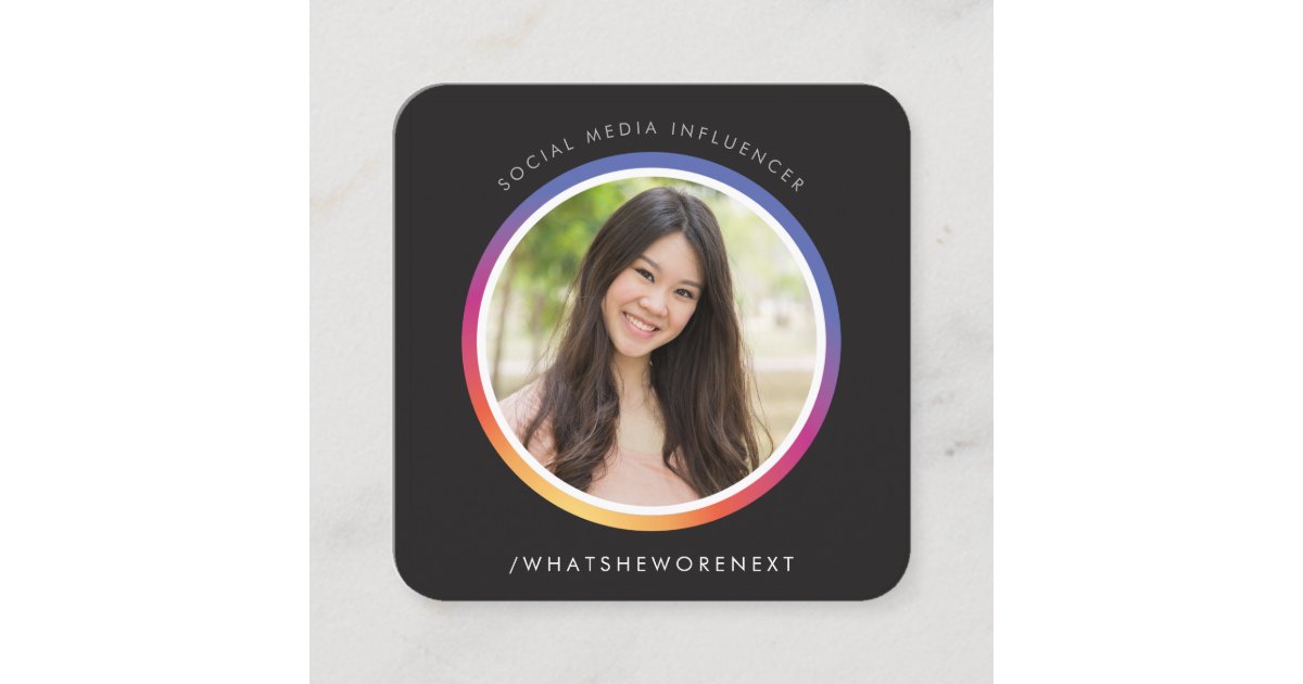 PHOTO SOCIAL MEDIA instagram image circle border Square Business Card ...