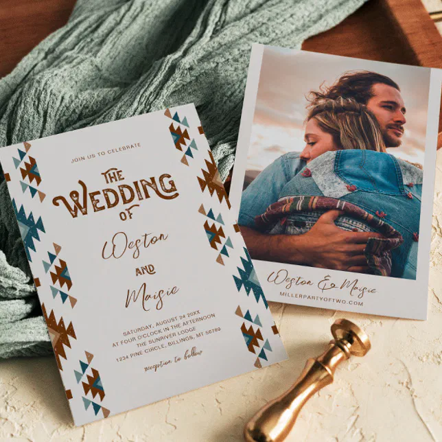 Photo Southwestern Wedding Invitation | Zazzle