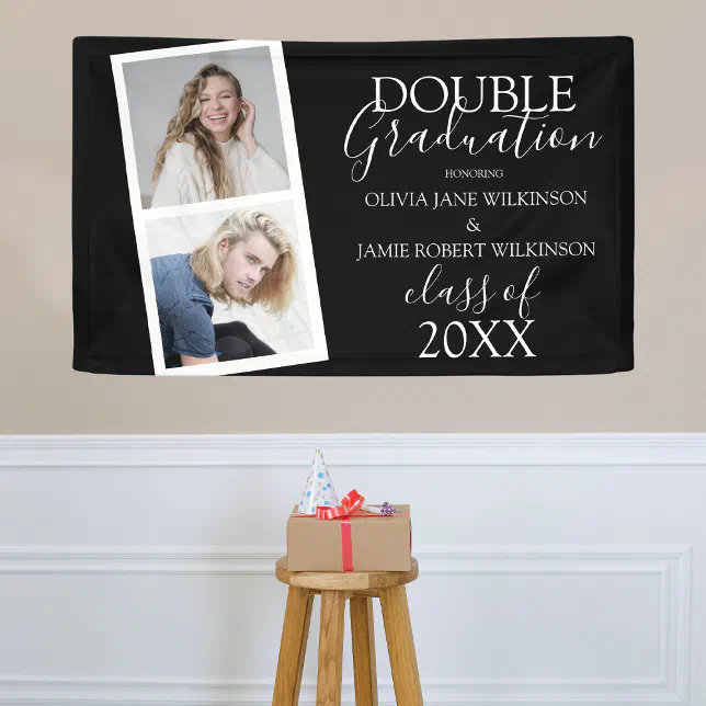 Photo Strip Joint Graduation Banner | Zazzle