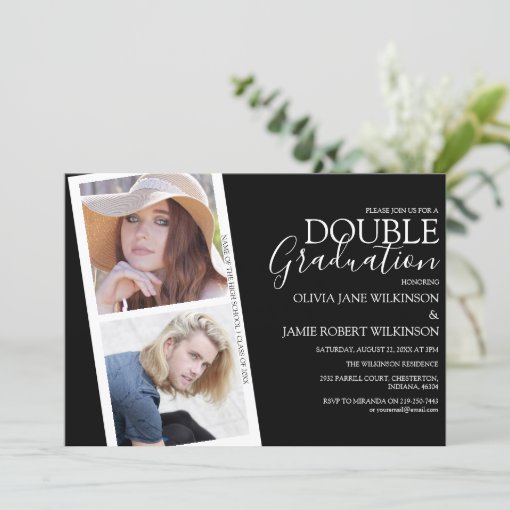 Photo Strip Joint Graduation Invitation | Zazzle