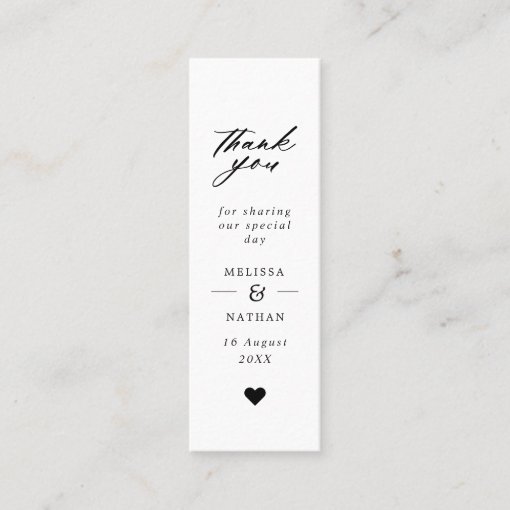Photo Strip Wedding Favor Thank You Bookmark Calling Card | Zazzle