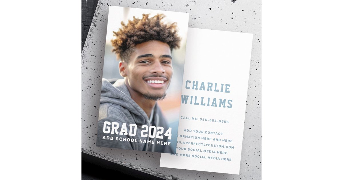 Photo student graduation name business card | Zazzle