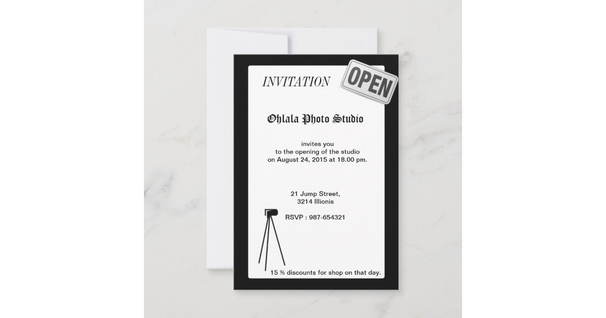 Photo Studio Opening Invitation | Zazzle