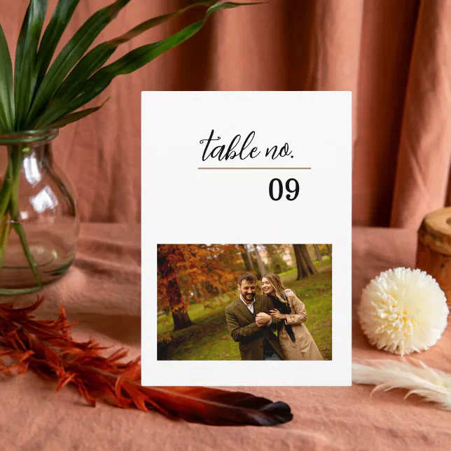 Photo Table Number Card Template | Zazzle