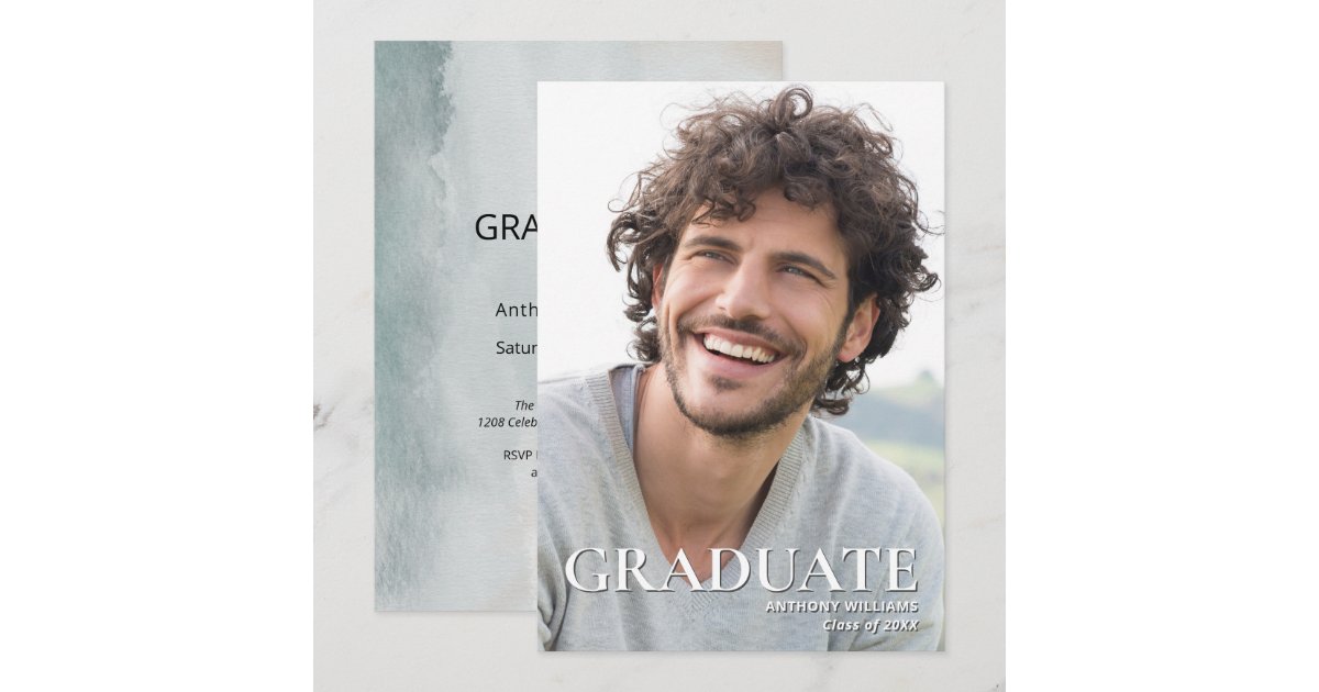 Photo Template Modern Graduation Paty Celebration | Zazzle