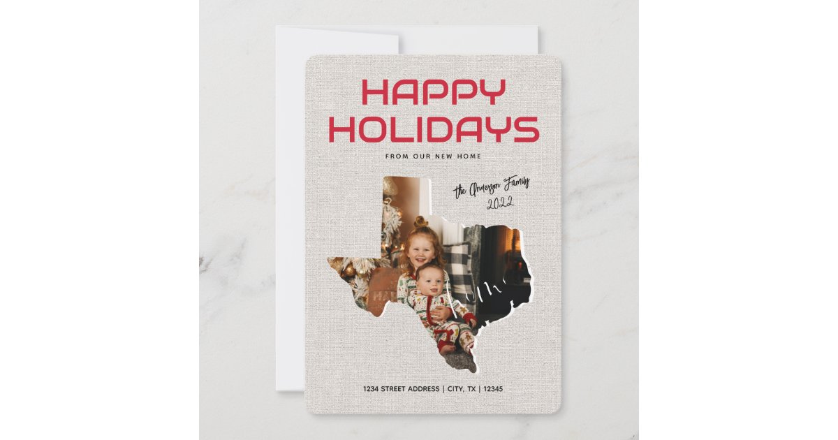 Photo Texas Moving Announcement Happy Holidays | Zazzle