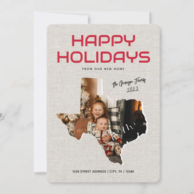 Photo Texas Moving Announcement Happy Holidays | Zazzle