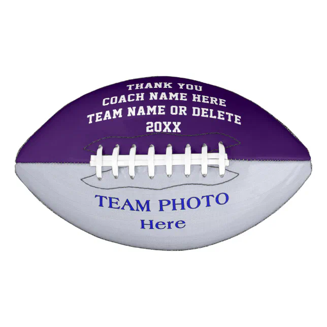 Photo, Text and Your Colors Personalized Football | Zazzle