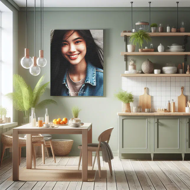 Photo text custom personalized canvas print | Zazzle