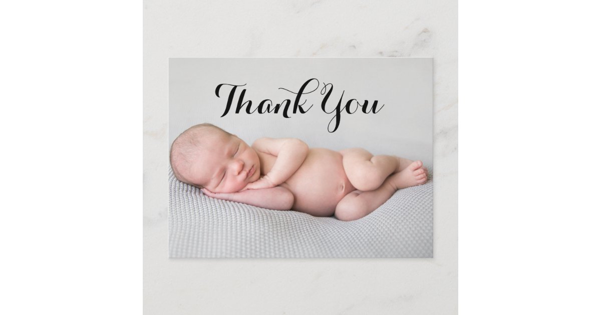 Photo Thank You Baby Birth Announcement Postcard | Zazzle