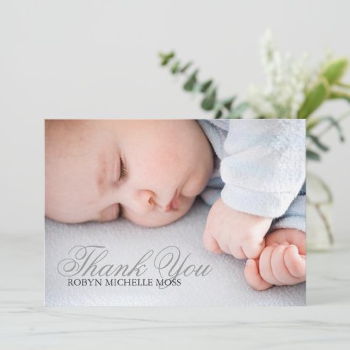 Photo Thank You Card | Name Photo | Zazzle
