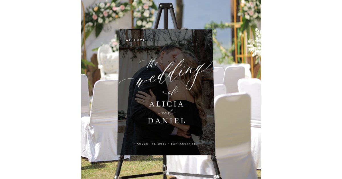 Photo the wedding of script welcome sign | Zazzle