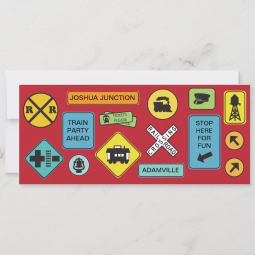 Photo Train Ticket - Red Stripes Invitation | Zazzle