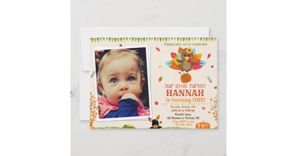 Photo Turkey birthday invitation Turkey invitation | Zazzle