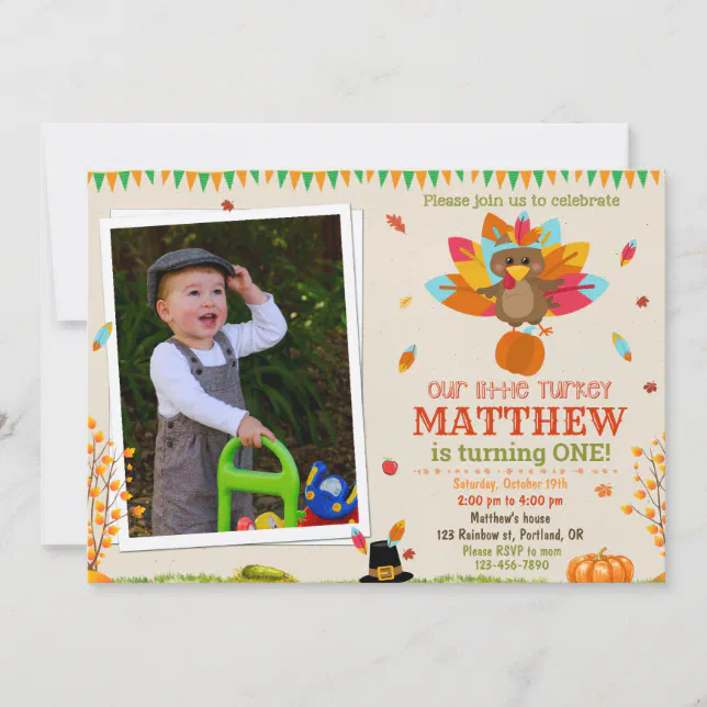 Photo Turkey birthday invitation Turkey invitation | Zazzle