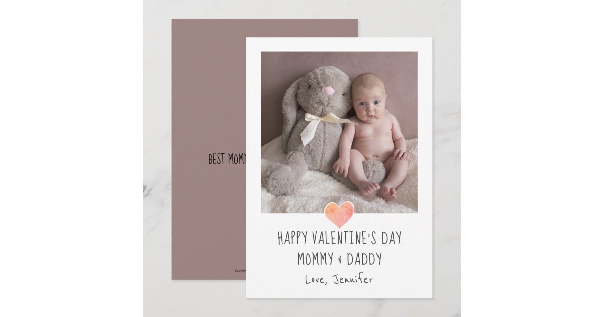 Photo Valentine For Mommy And Daddy New Parents Holiday Card | Zazzle