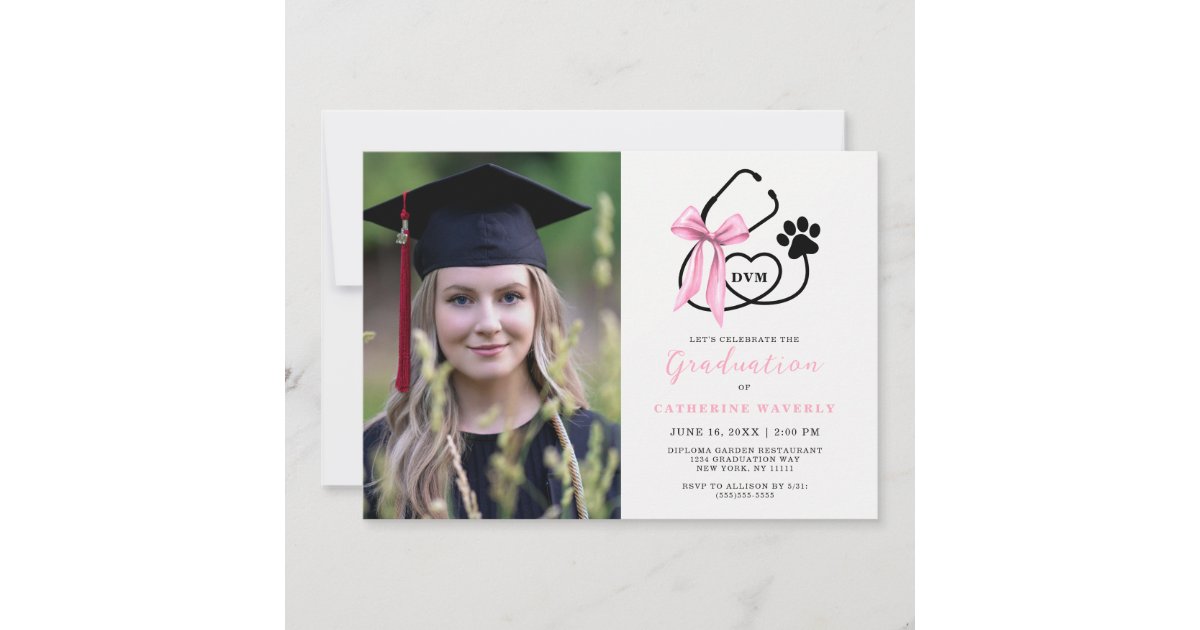 Photo Veterinary School Graduation Party Invitation | Zazzle