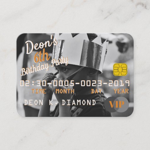 Photo VIP Birthday Credit Card Invitations | Zazzle