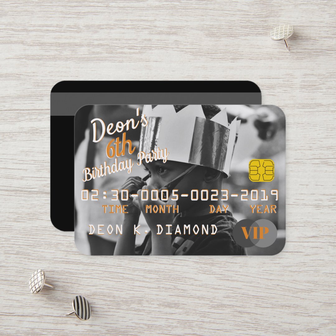 Photo VIP Birthday Credit Card Invitations | Zazzle