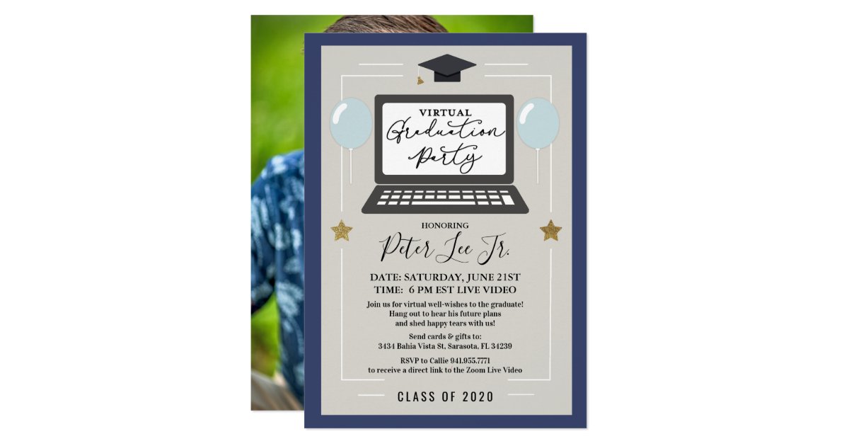 PHOTO - Virtual Graduation Party Invitation | Zazzle.com