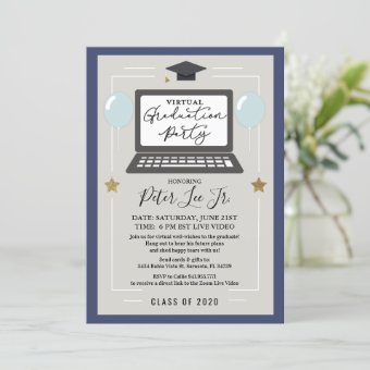 PHOTO - Virtual Graduation Party Invitation | Zazzle
