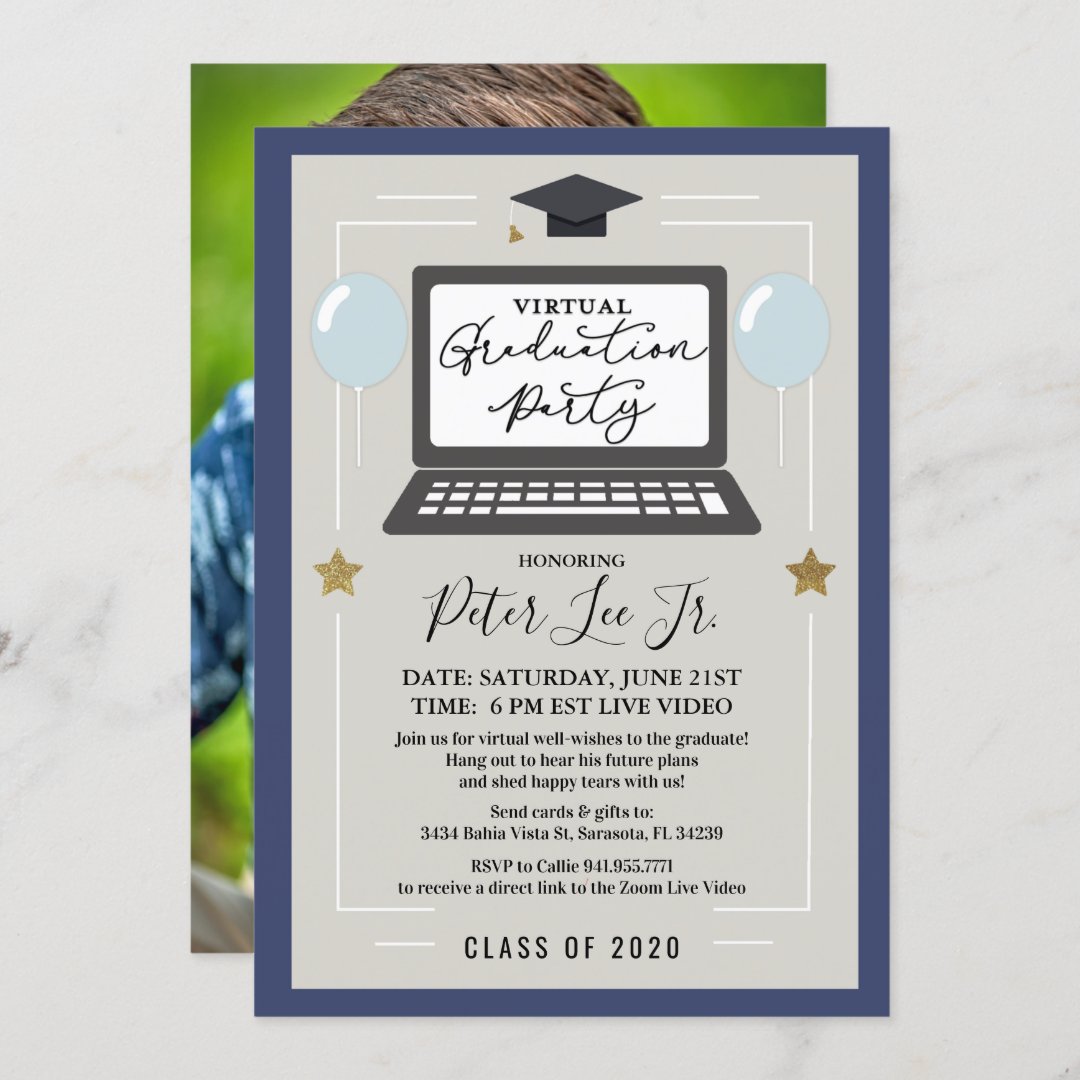 PHOTO - Virtual Graduation Party Invitation | Zazzle