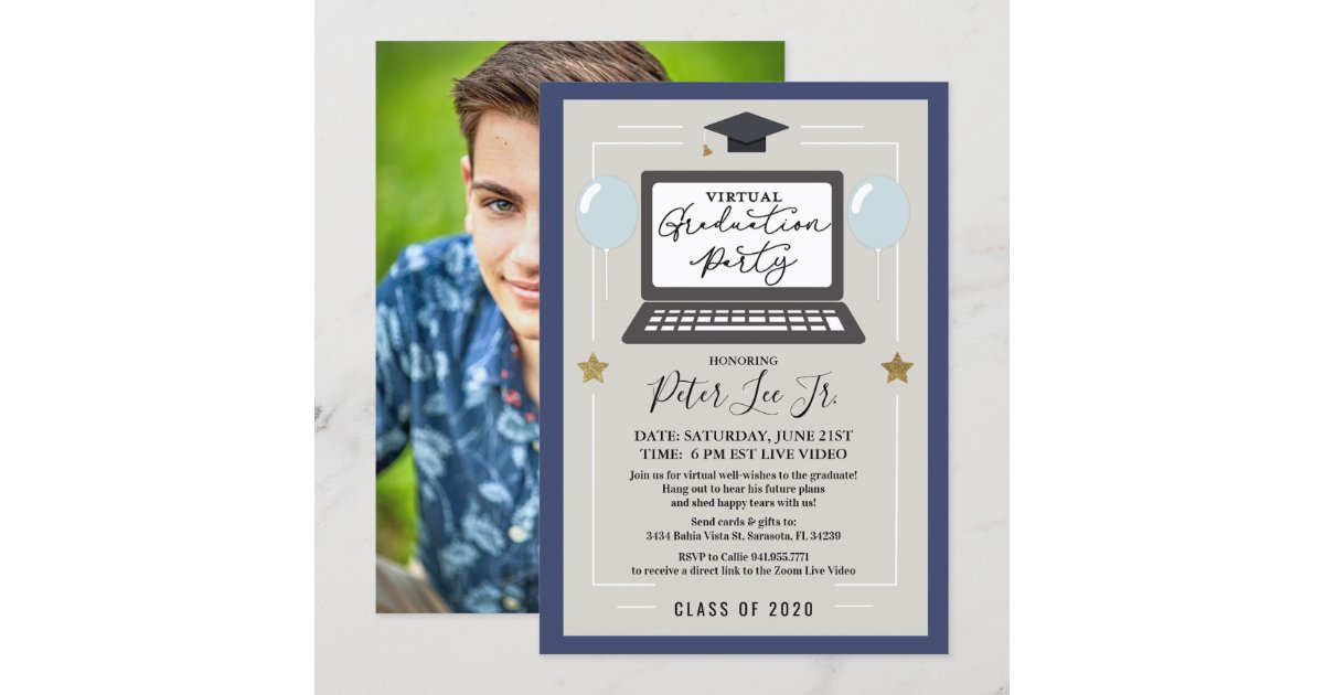 PHOTO - Virtual Graduation Party Invitation | Zazzle