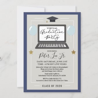 PHOTO - Virtual Graduation Party Invitation | Zazzle