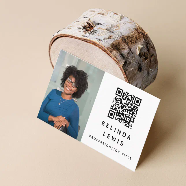 Photo Visiting Calling Card QR Code Business Card | Zazzle