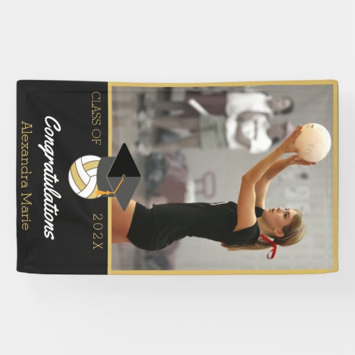 Photo Volleyball player congratulation graduate Banner | Zazzle