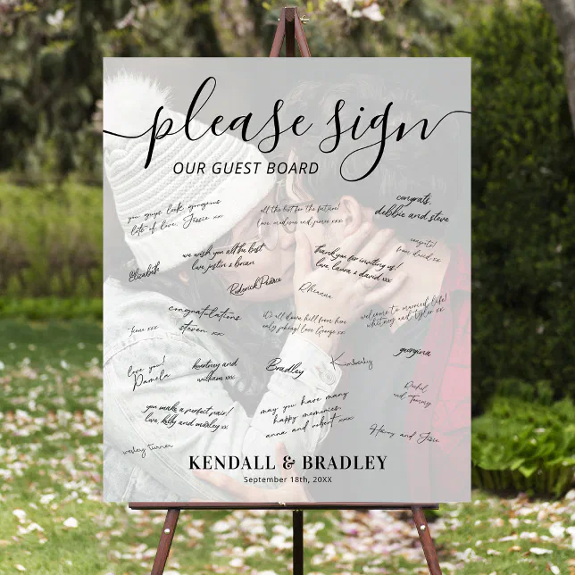 Photo Wedding Alternative Guest Signature Foam Board | Zazzle