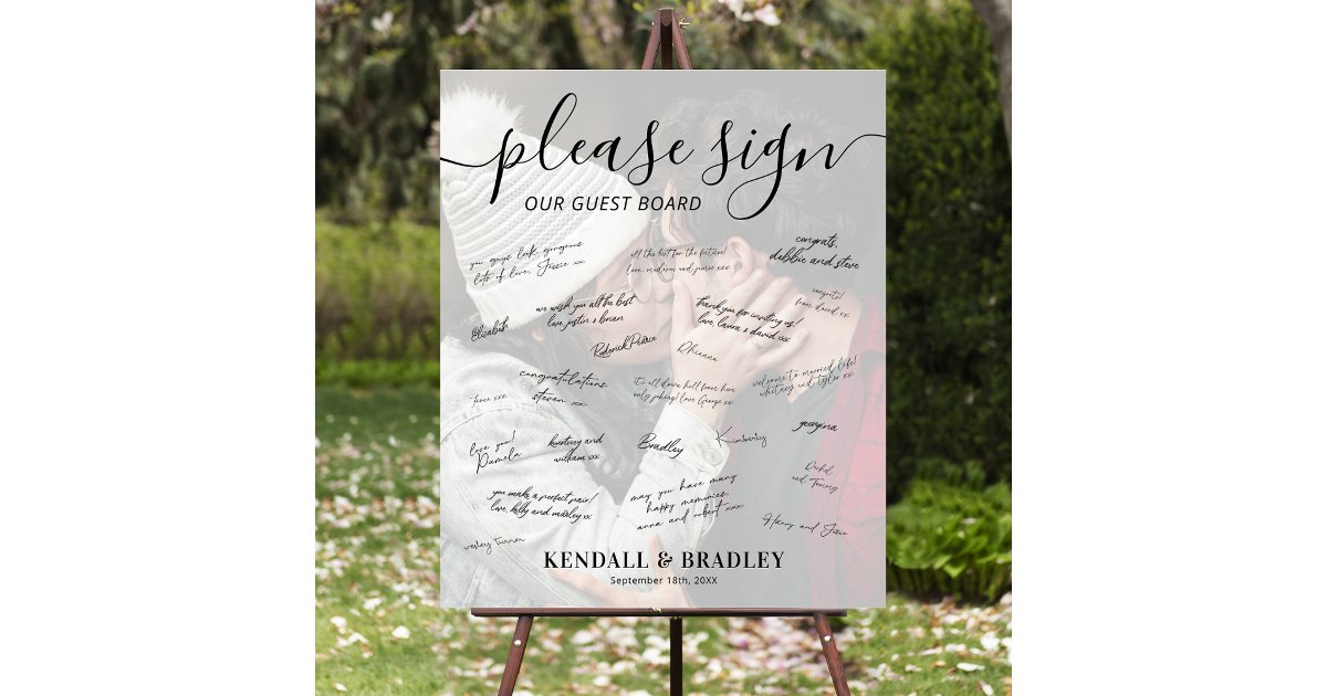 Photo Wedding Alternative Guest Signature Foam Board | Zazzle