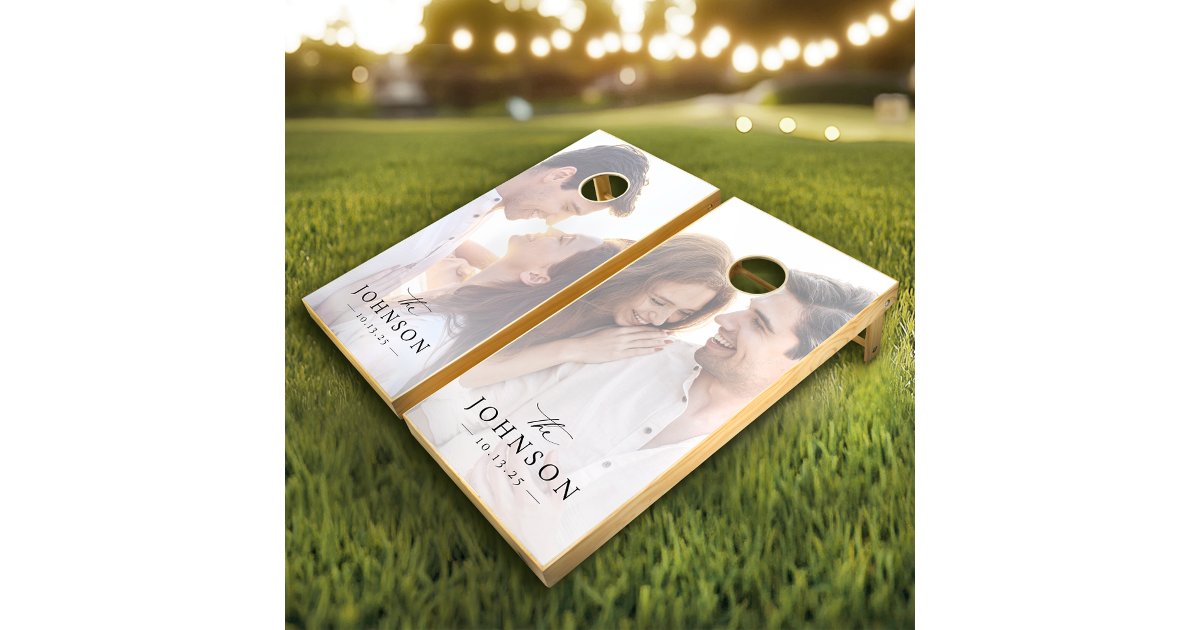 Photo Wedding Cornhole Set | Zazzle