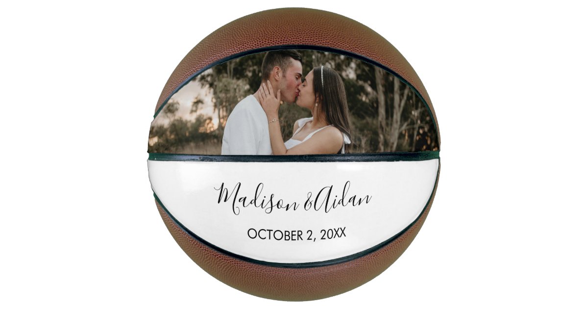 Photo Wedding Gift Personalized Custom Basketball | Zazzle