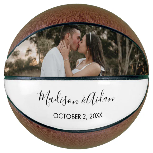 Photo Wedding Gift Personalized Custom Basketball | Zazzle