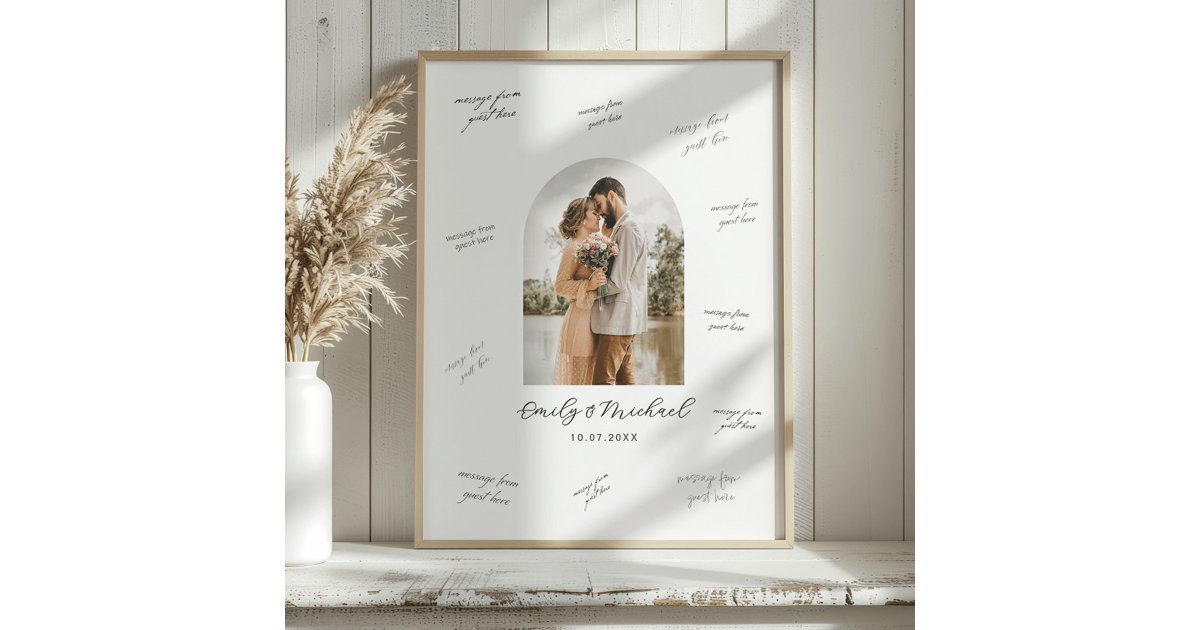 Photo Wedding Guest Signature Message Board Poster | Zazzle