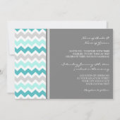 Photo Wedding Invitations Grey Teal Chevron | Zazzle