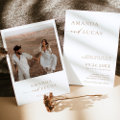 Photo Wedding Invite, Boho Minimalist Neutral Tone Invitation | Zazzle