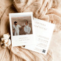Photo Wedding Invite, Boho Minimalist Neutral Tone Invitation | Zazzle