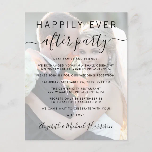 Photo Wedding Reception QR Code Invitation Flyer | Zazzle