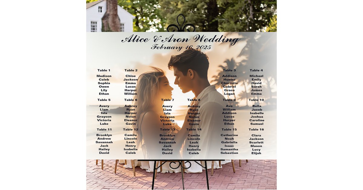 Photo Wedding Seating Chart | Zazzle