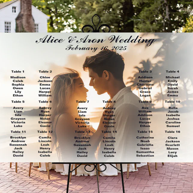 Photo Wedding Seating Chart | Zazzle