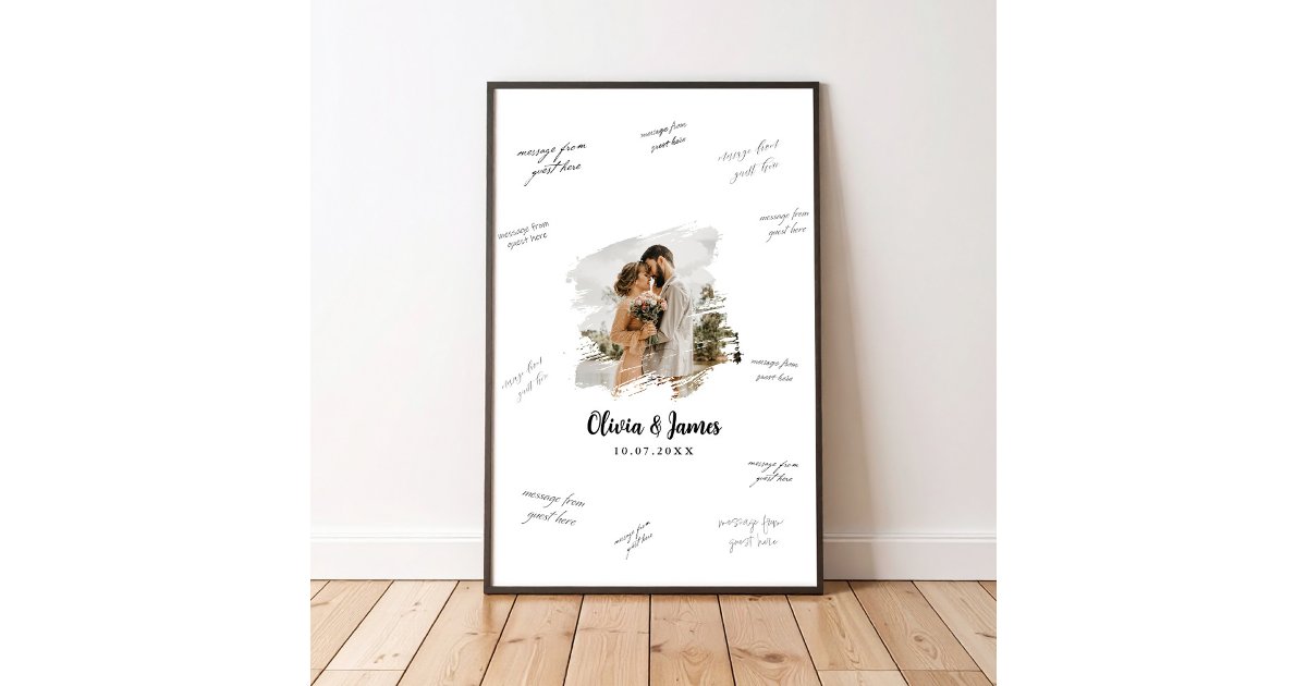 Photo Wedding Signature Guest Book Poster | Zazzle