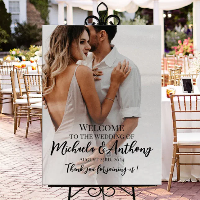 Photo wedding welcome sign | Zazzle
