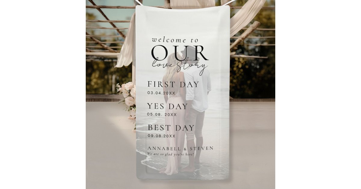 Photo WELCOME TO OUR LOVE STORY Banner | Zazzle