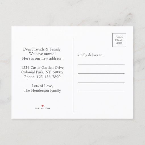 Photo We've Moved Script New Home Address Change Announcement Postcard ...