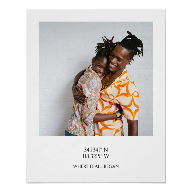 Photo with GPS Coordinates and Photo Personalized Poster | Zazzle